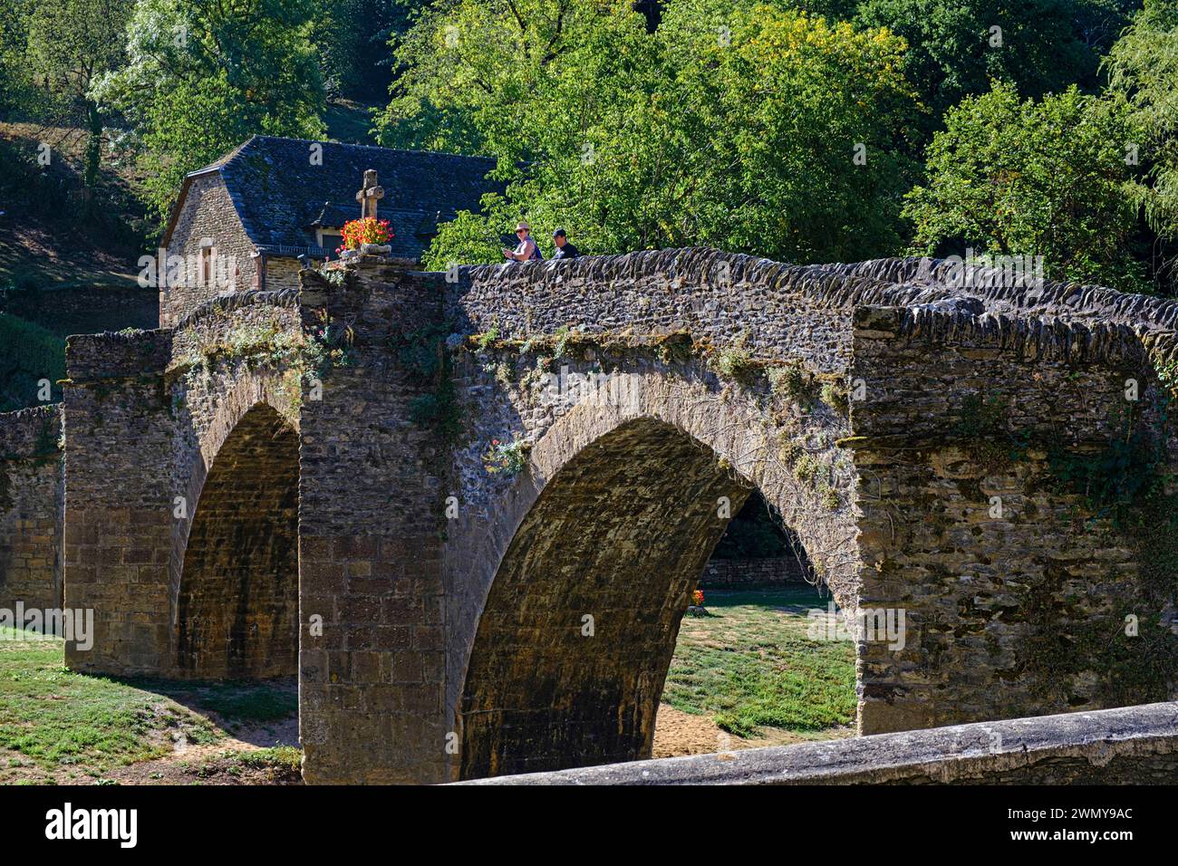 France, Aveyron, Belcastel, labelled one of the most beautiful villages ...