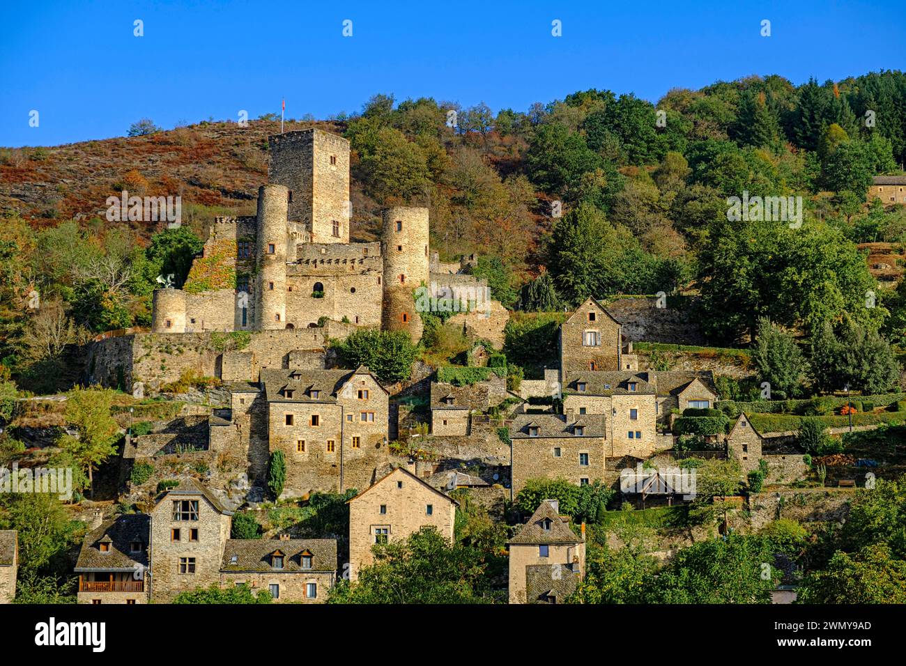 France, Aveyron, Belcastel, labelled one of the most beautiful villages ...