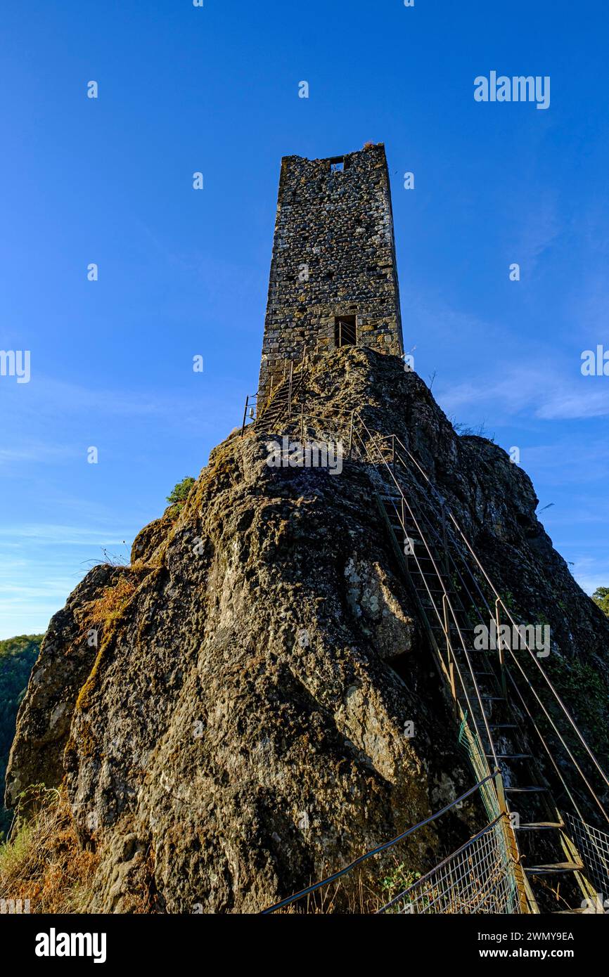 France, Aveyron, Peyrusse-le-Roc, low castle Stock Photo - Alamy