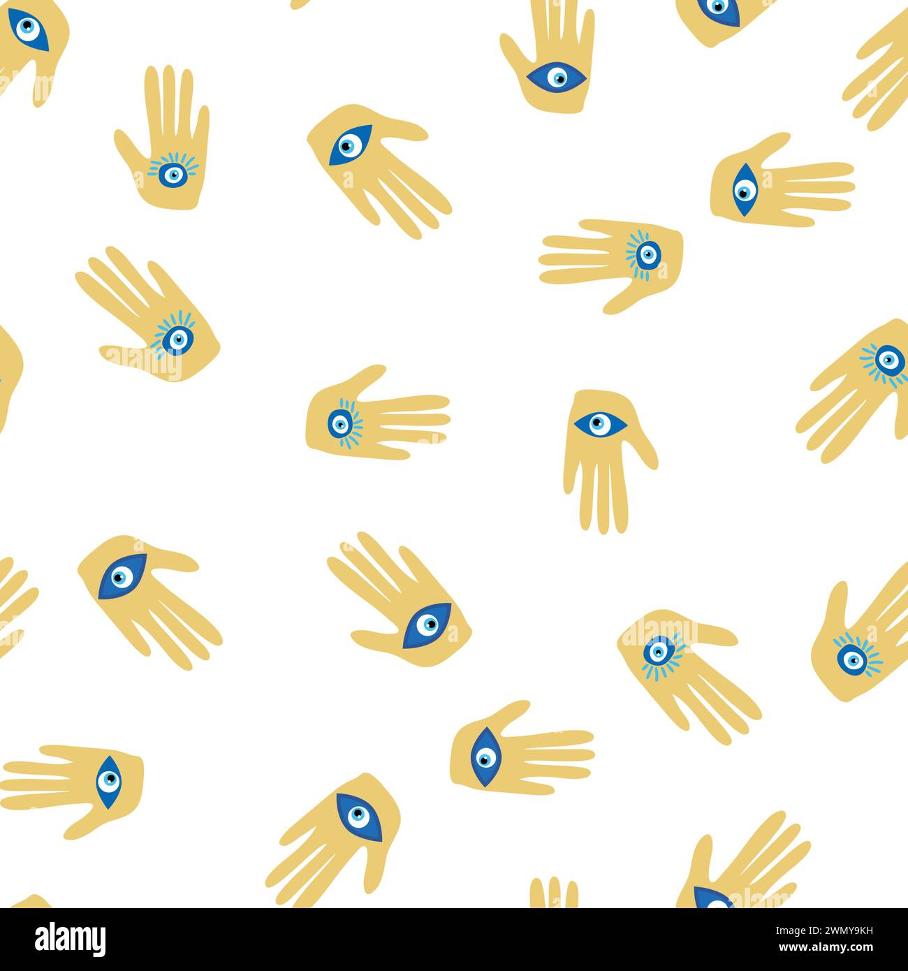 Hamsa eye, magical eye seamless pattern. Magic, witchcraft, occult ...