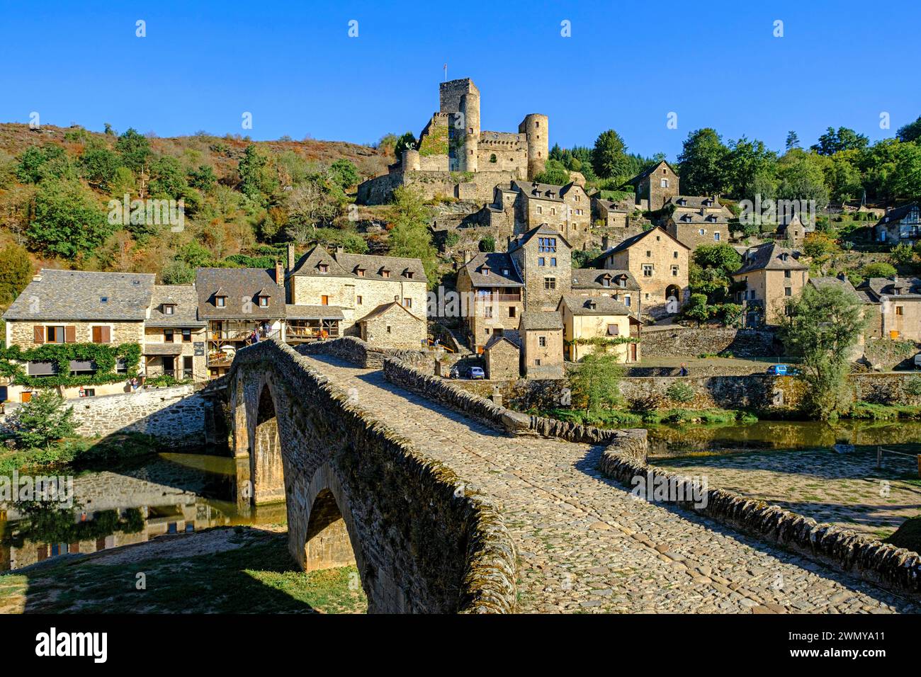 France, Aveyron, Belcastel, labelled one of the most beautiful villages ...