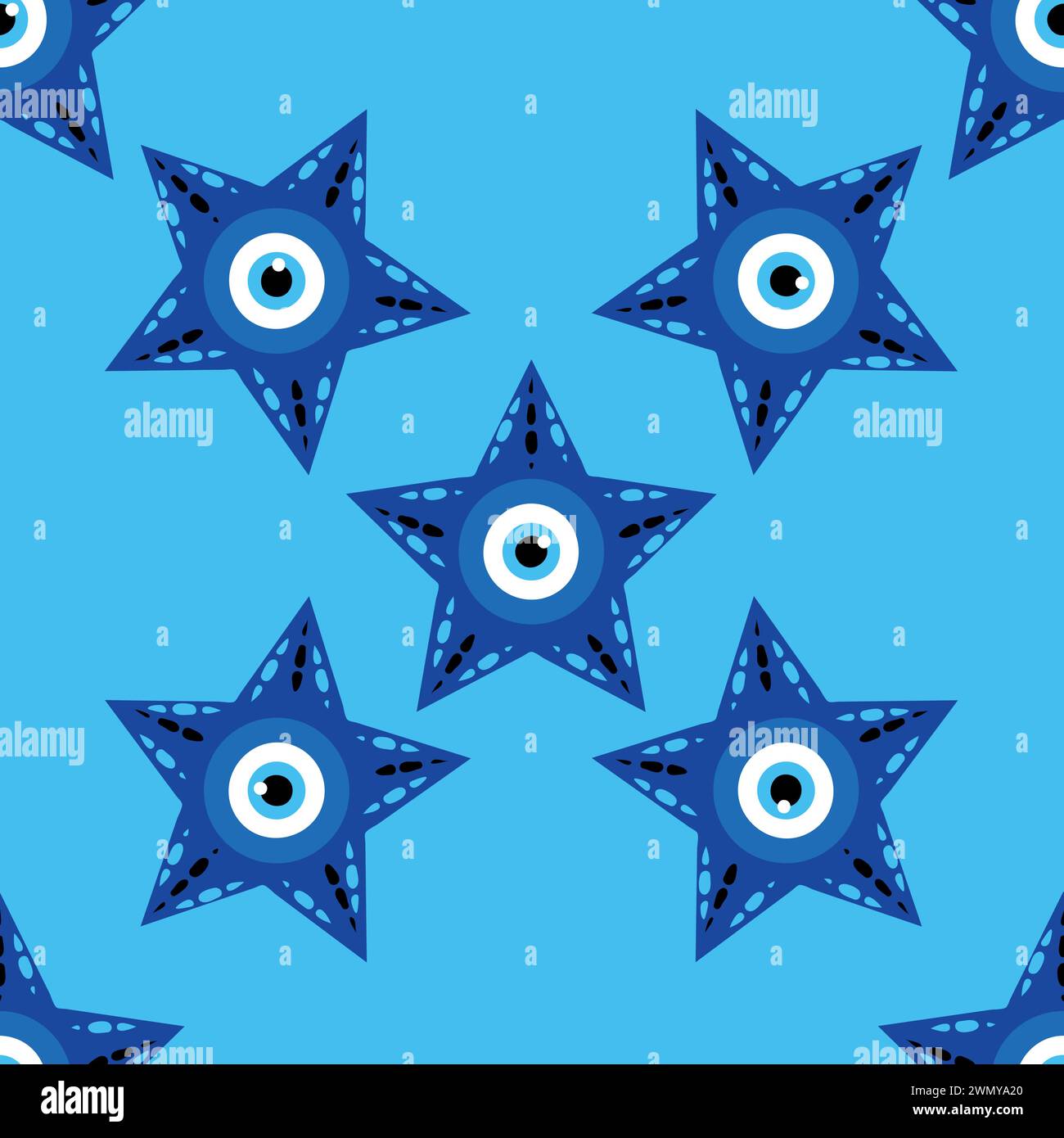 Evil eye magic seamless pattern. Symbol of protection, Turkish souvenir ...