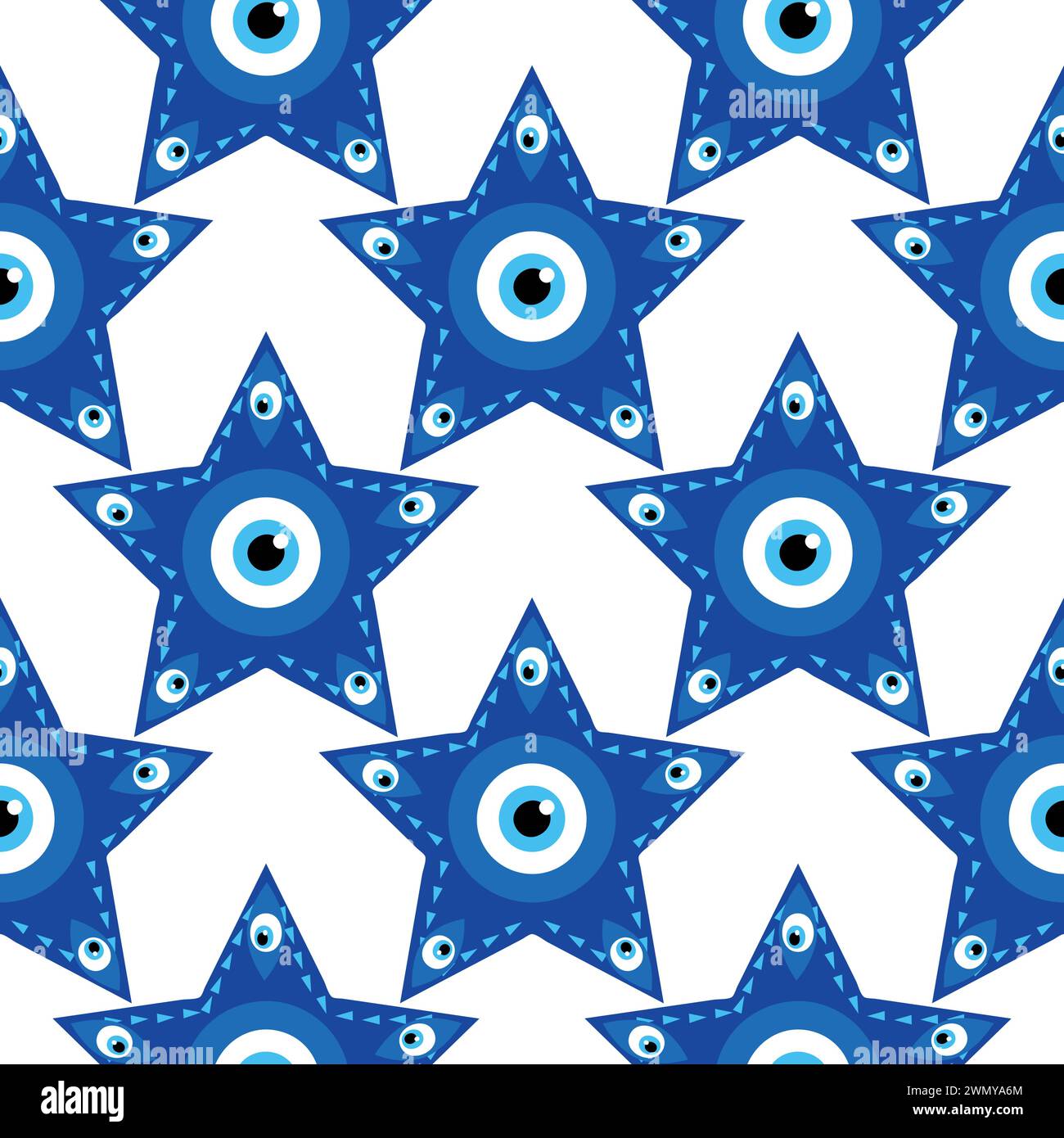 Evil eye magic seamless pattern. Symbol of protection, Turkish souvenir ...