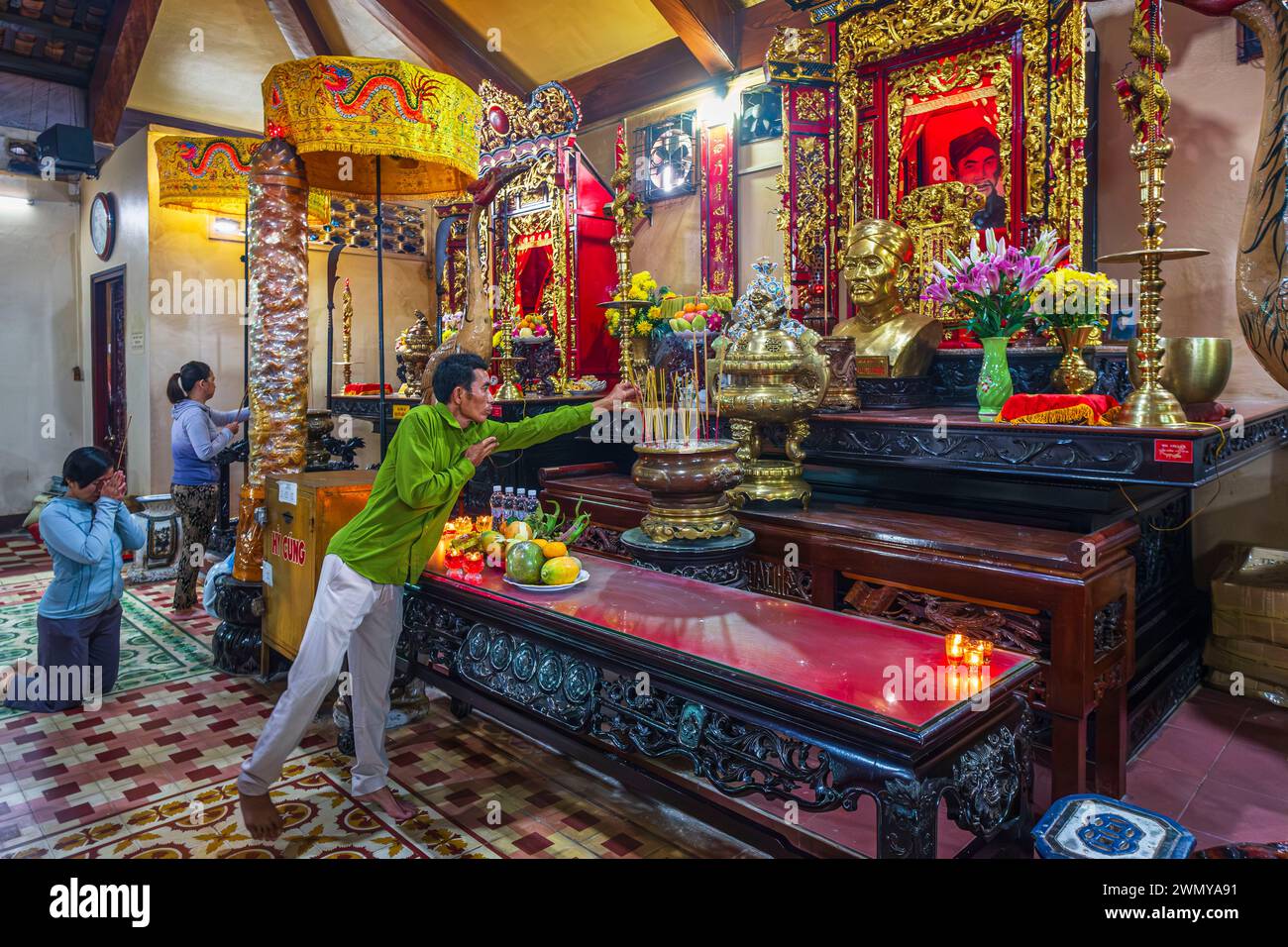 Vietnam, Mekong Delta, Kien Giang province, Rach Gia, Nguyen Trung Truc temple dedicated to ...