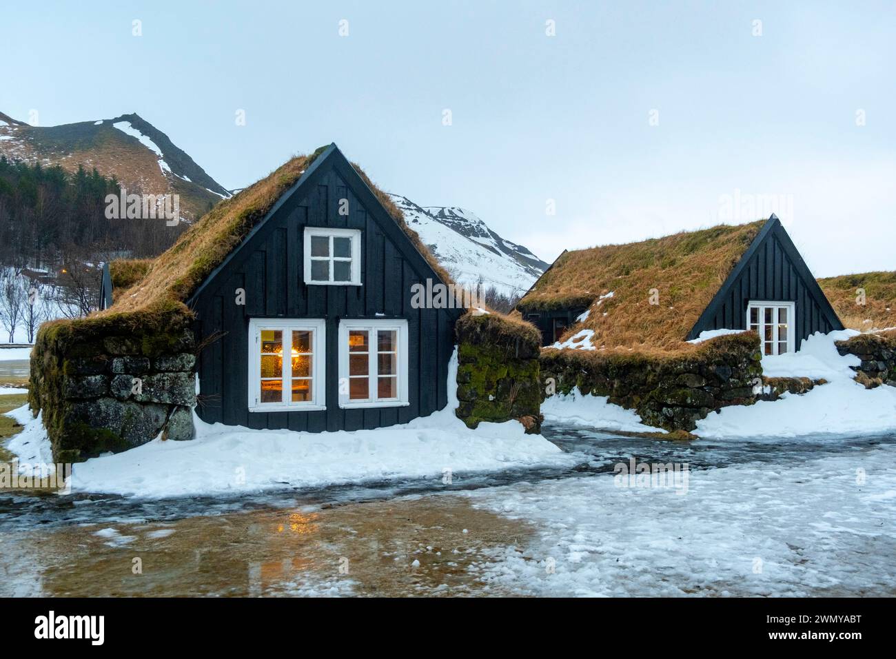 Iceland, South Coast, Sudurland region, Skogar, Skogar museum, village ...
