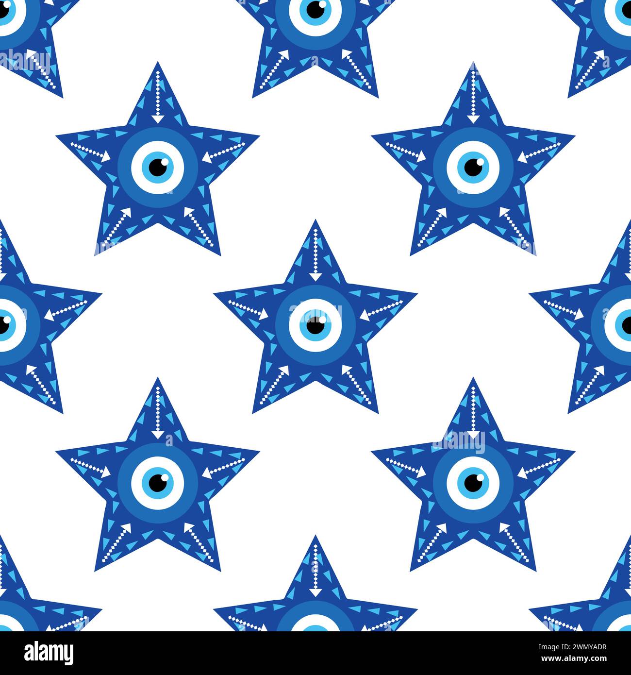 Evil eye magic seamless pattern. Symbol of protection, Turkish souvenir ...