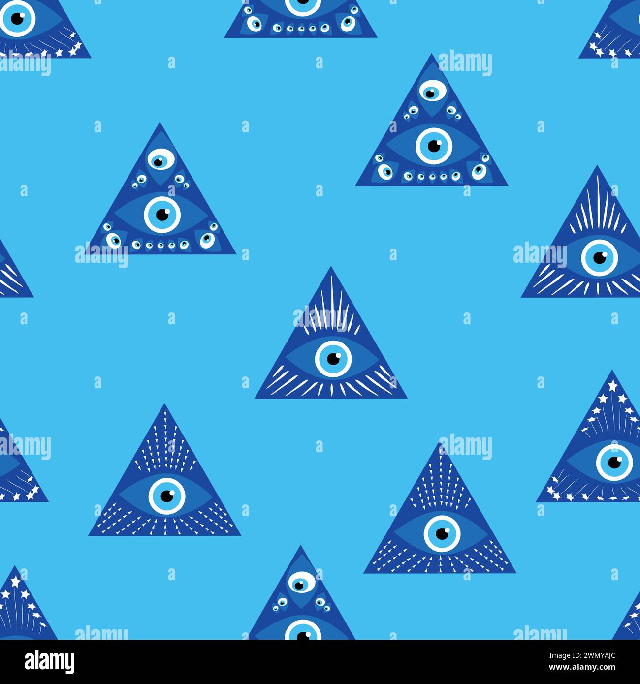 Evil eye magic seamless pattern. Symbol of protection, Turkish souvenir ...