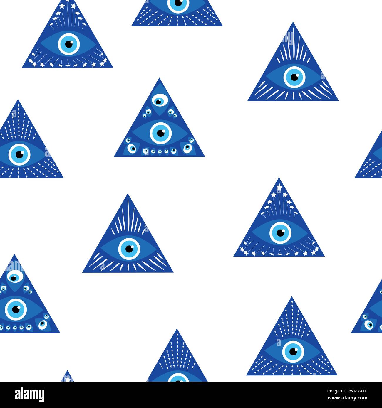 Evil eye magic seamless pattern. Symbol of protection, Turkish souvenir ...