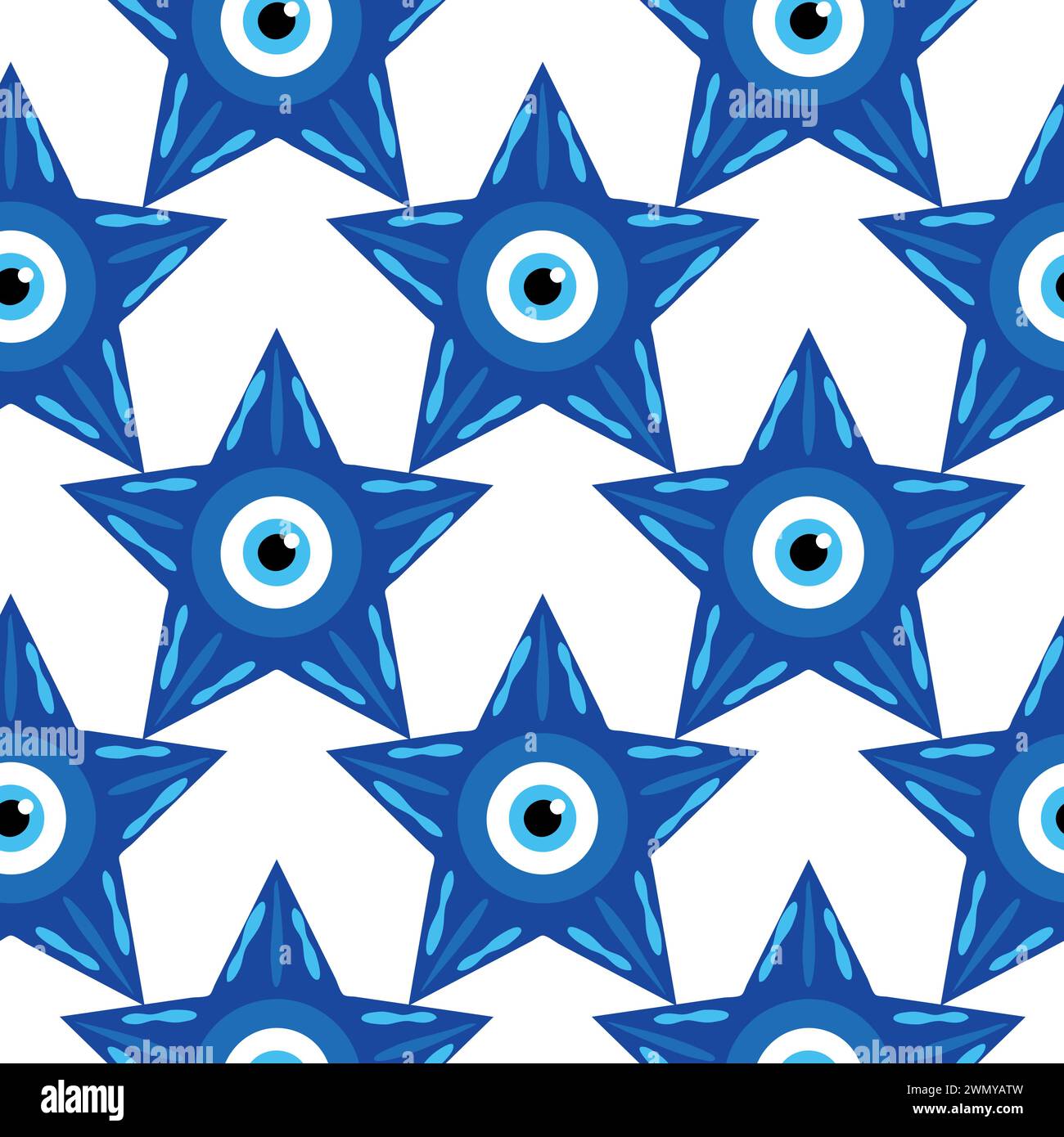 Evil eye magic seamless pattern. Symbol of protection, Turkish souvenir ...