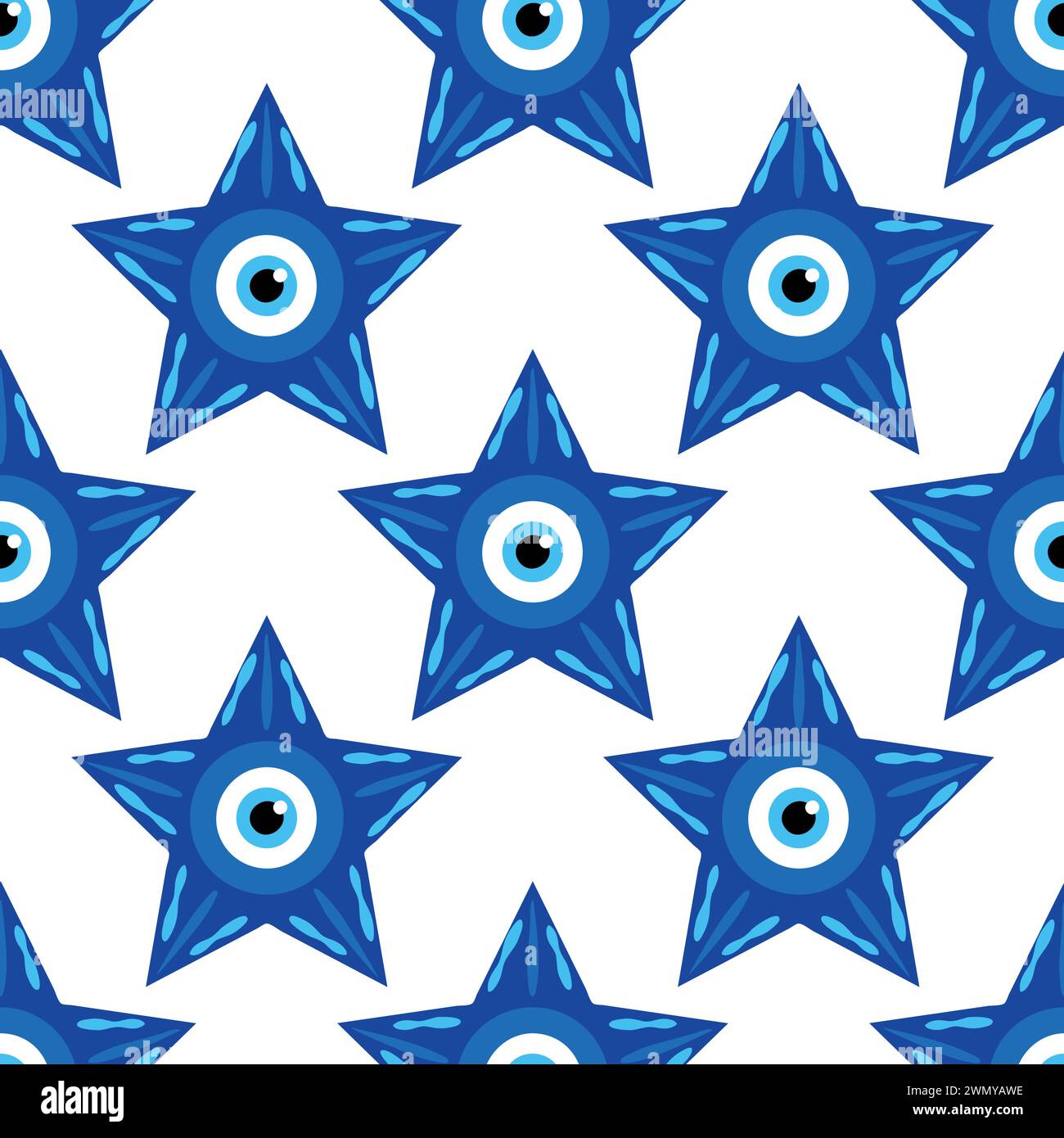 Evil eye magic seamless pattern. Symbol of protection, Turkish souvenir ...