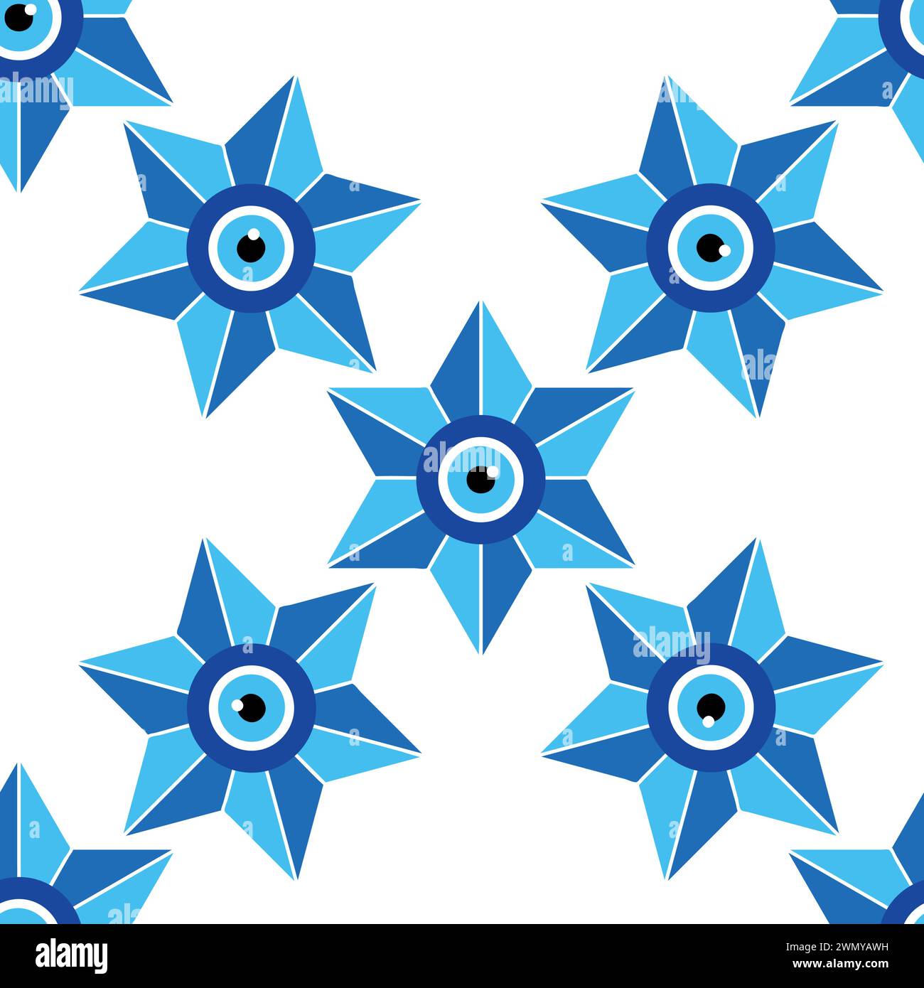 Evil eye magic seamless pattern. Symbol of protection, Turkish souvenir ...