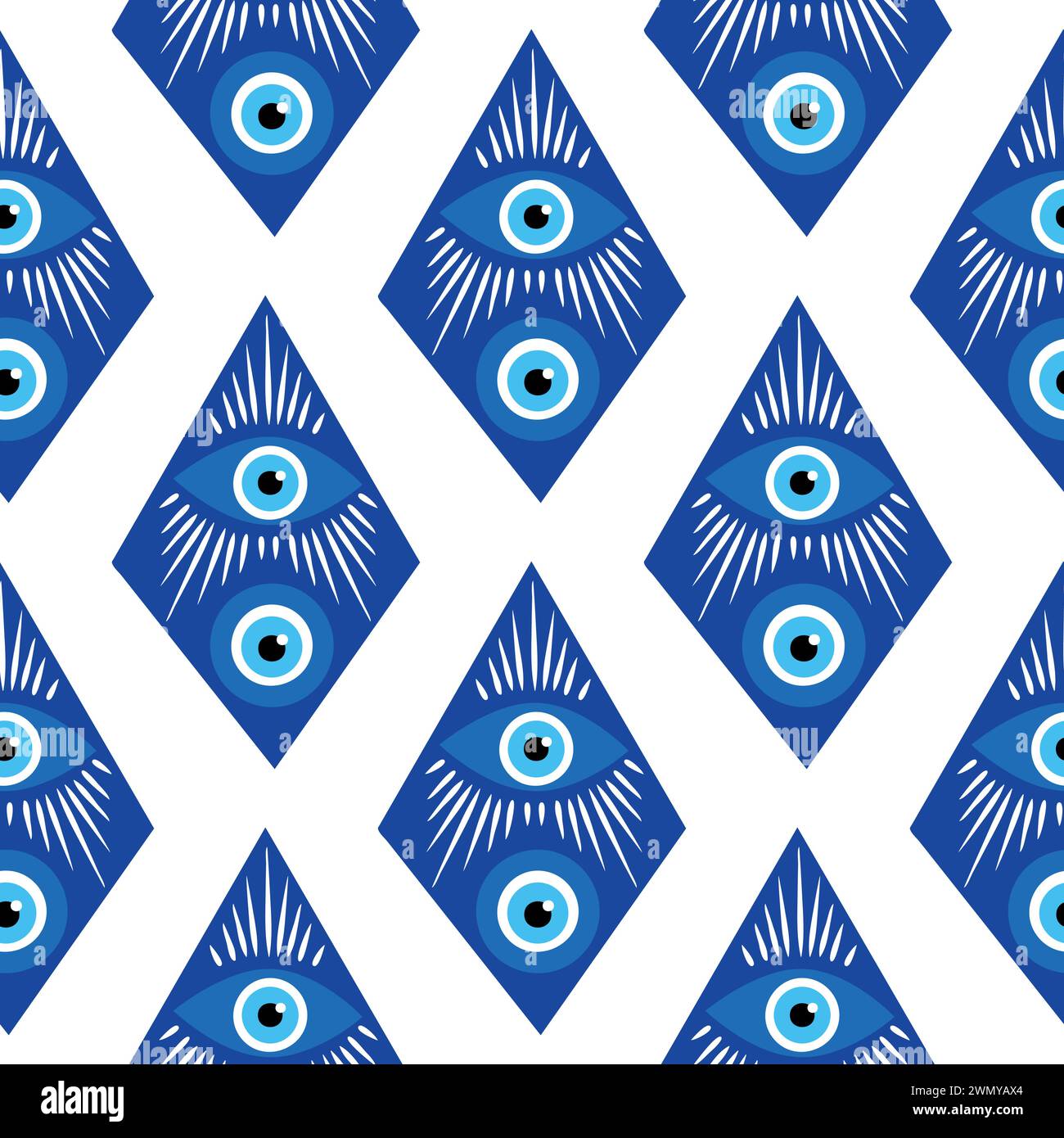 Evil eye magic seamless pattern. Symbol of protection, Turkish souvenir ...