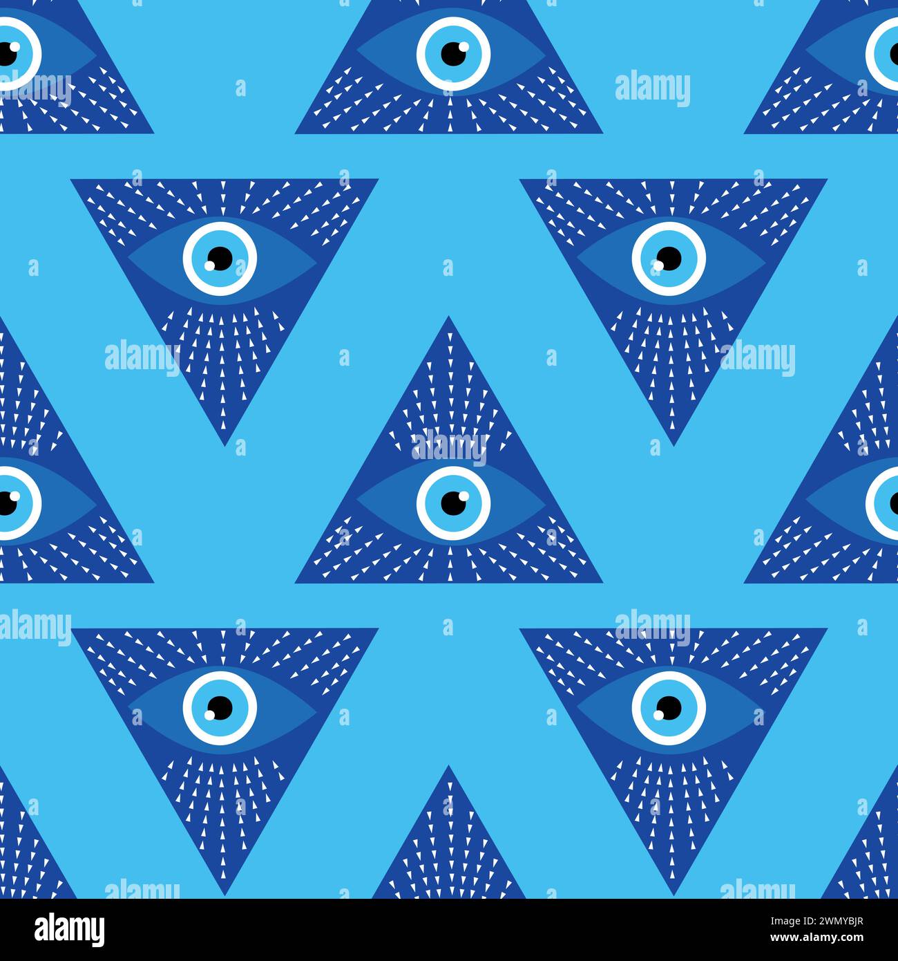 Evil eye magic seamless pattern. Symbol of protection, Turkish souvenir ...