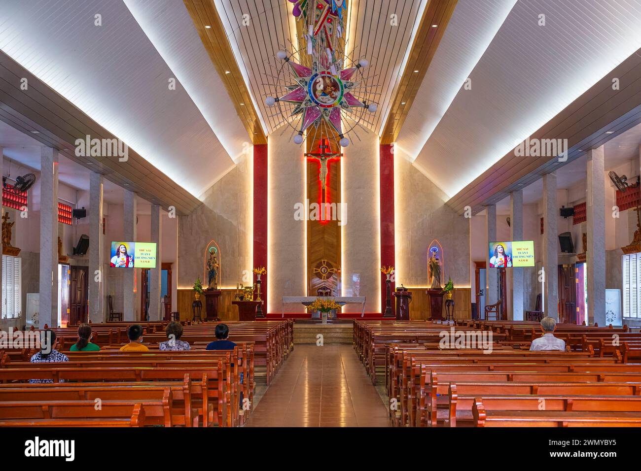 Vietnam, Mekong Delta, Sa Dec, Catholic church of Sa Dec Stock Photo ...