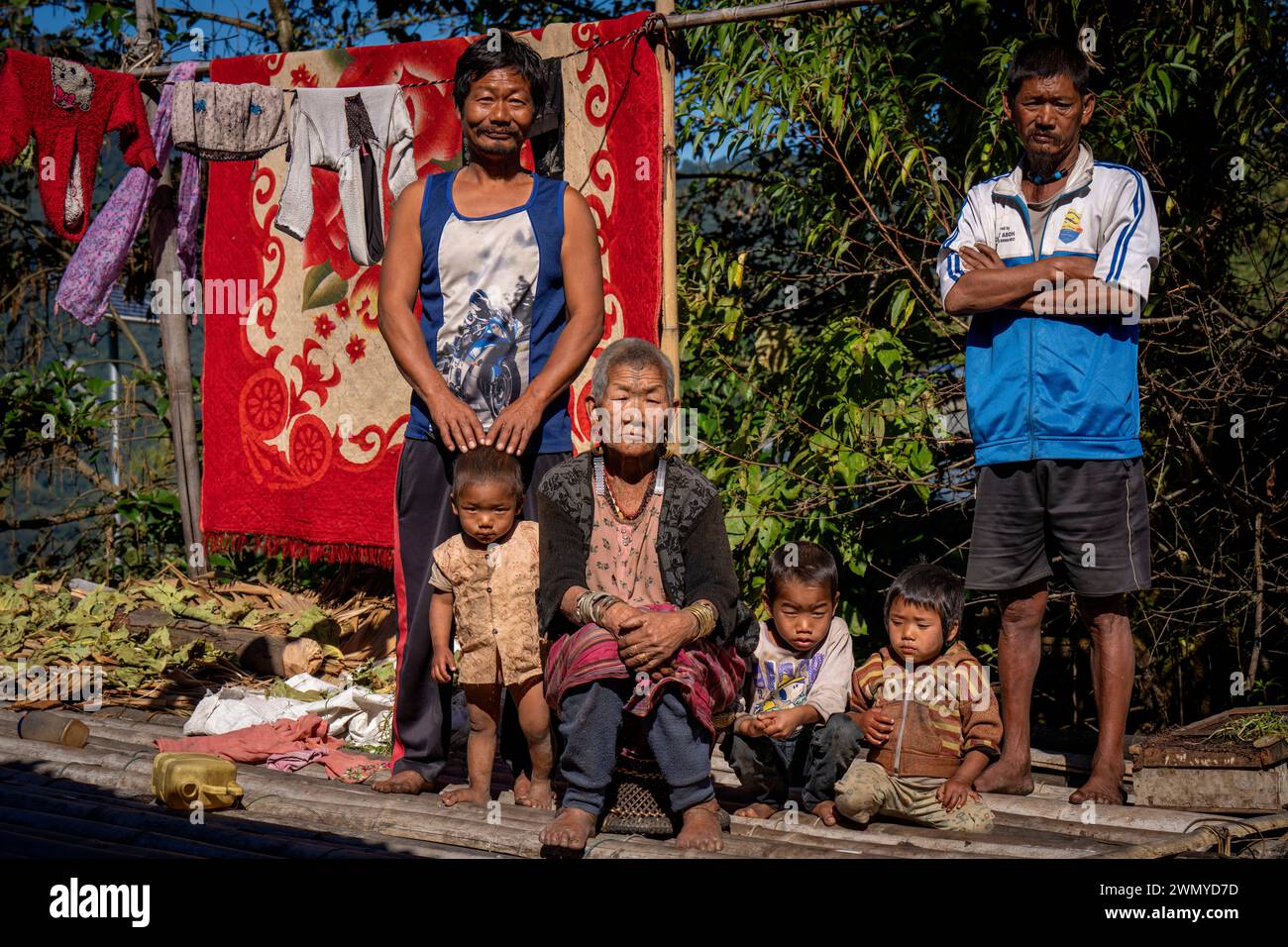 India, Arunachal Pradesh, Lazu village, Nocte tribe, tatooed woman ...