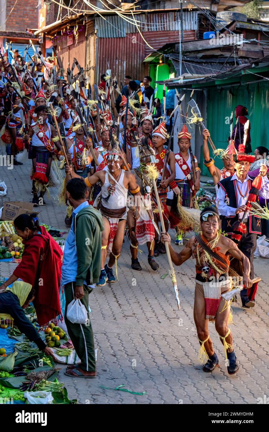 India, Arunachal Pradesh, Khonsa, Chalo Loku festival within the Nocte ...