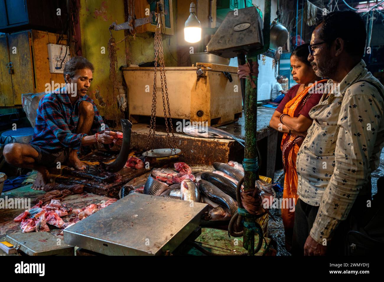 India, Bengal, Calcutta, the Mullick Ghat fish market Stock Photo - Alamy