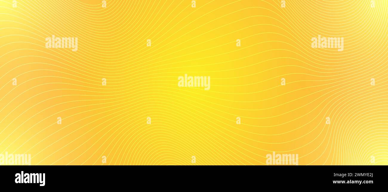 Abstract yellow background with curved wavy lines. Vector illustration ...