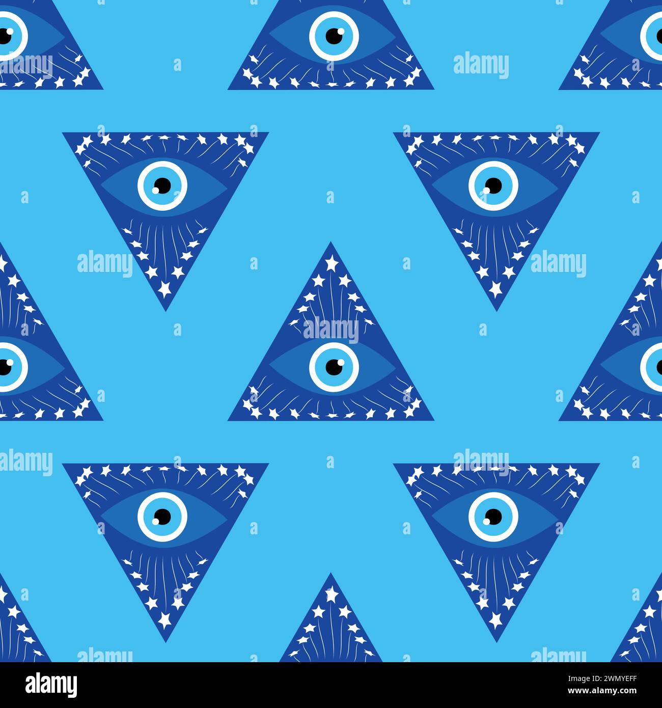 Evil eye magic seamless pattern. Symbol of protection, Turkish souvenir ...