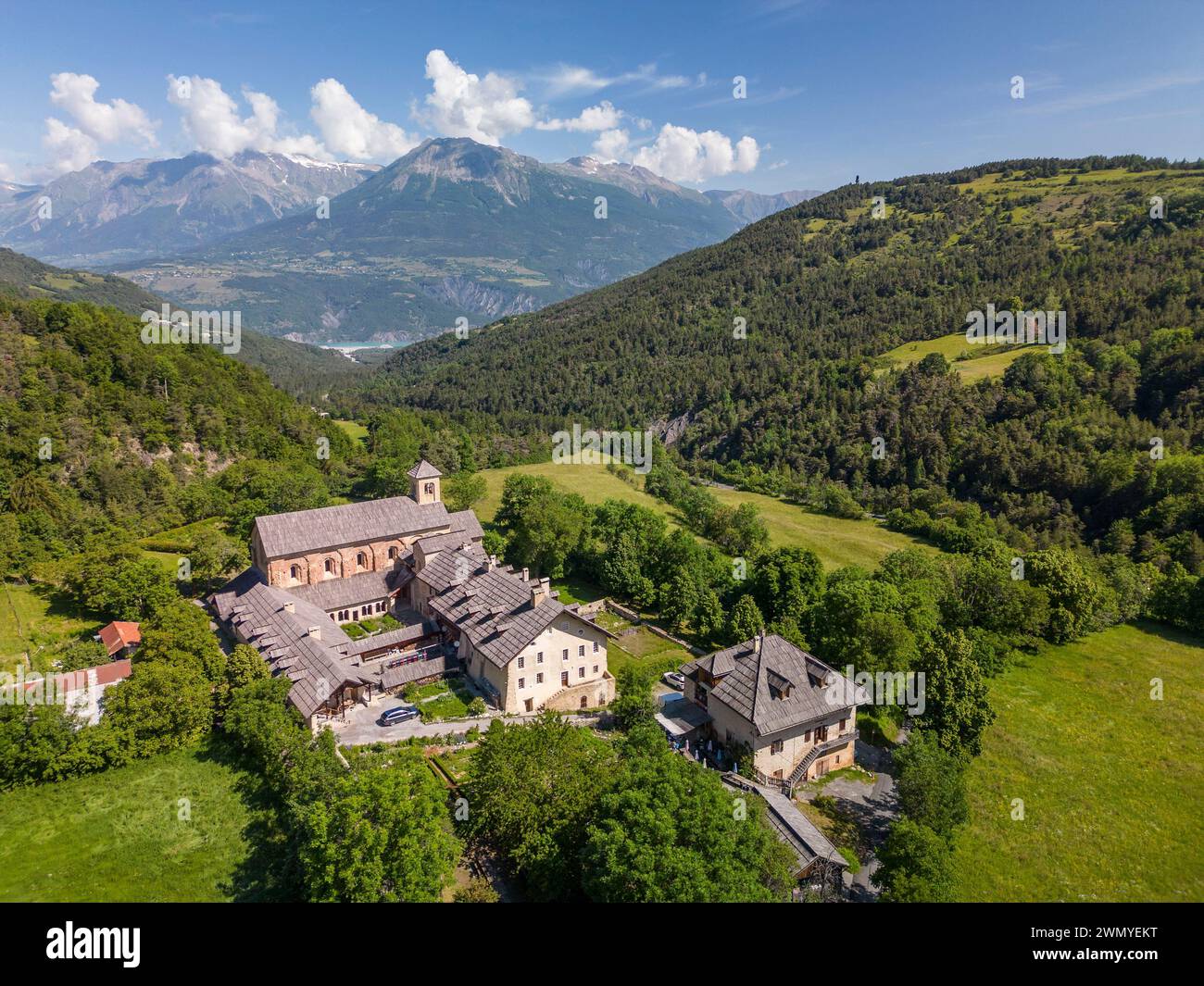 France, Hautes-Alpes, Crots, roman architecture of Notre-Dame de ...