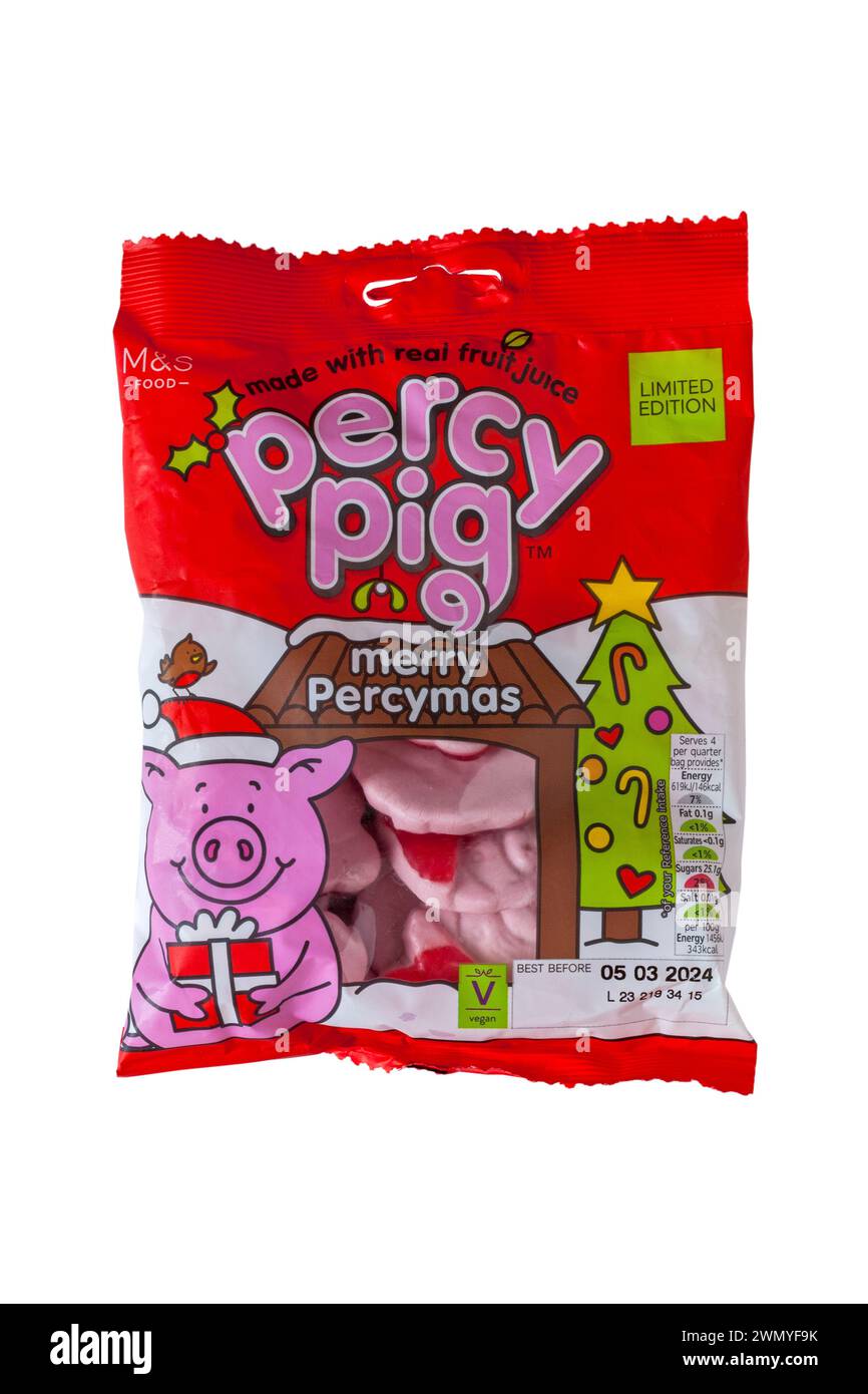Bag of M&S limited edition merry percymas sweets candies isolated on ...