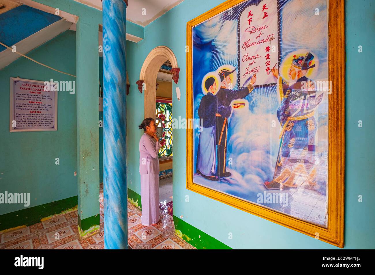 Vietnam, Mekong Delta, Tien Giang province, Tan Phong island, Cao Dai ...