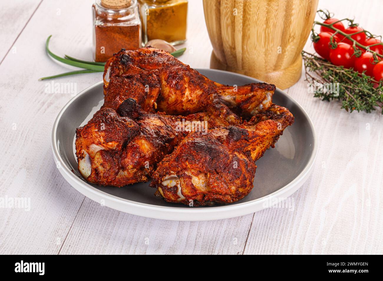 Indian tandoori barbecue turkey shoulder wing Stock Photo - Alamy