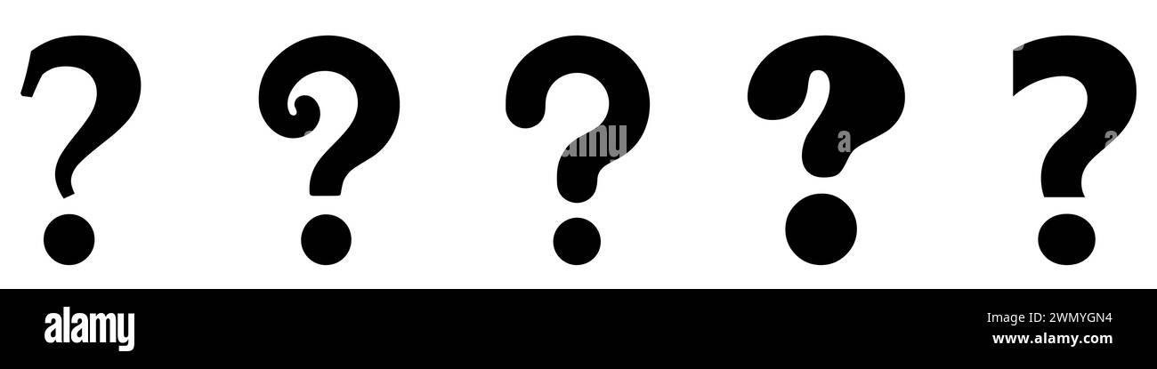 Question marks. Set of black and white question marks. Vector ...