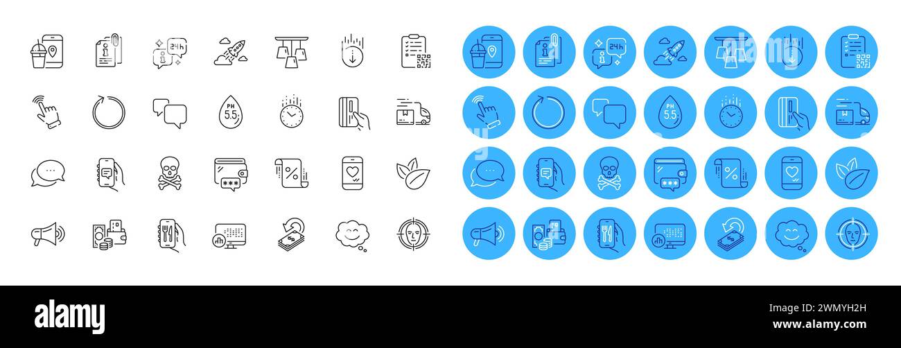 Cursor, Face detect and Chemical hazard line icons pack. For web app ...