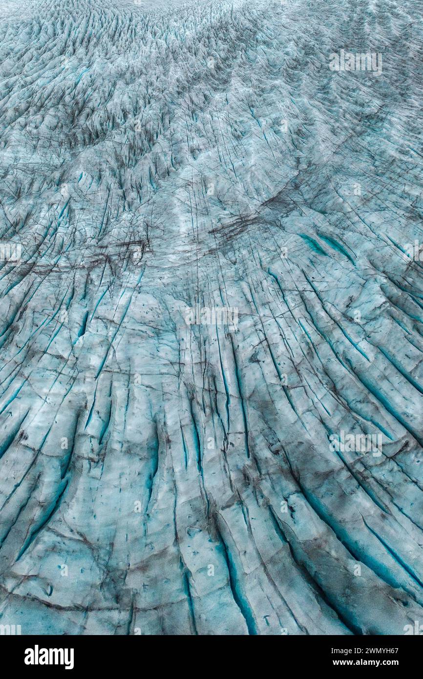 A stunning aerial shot capturing the intricate patterns and deep blue ...