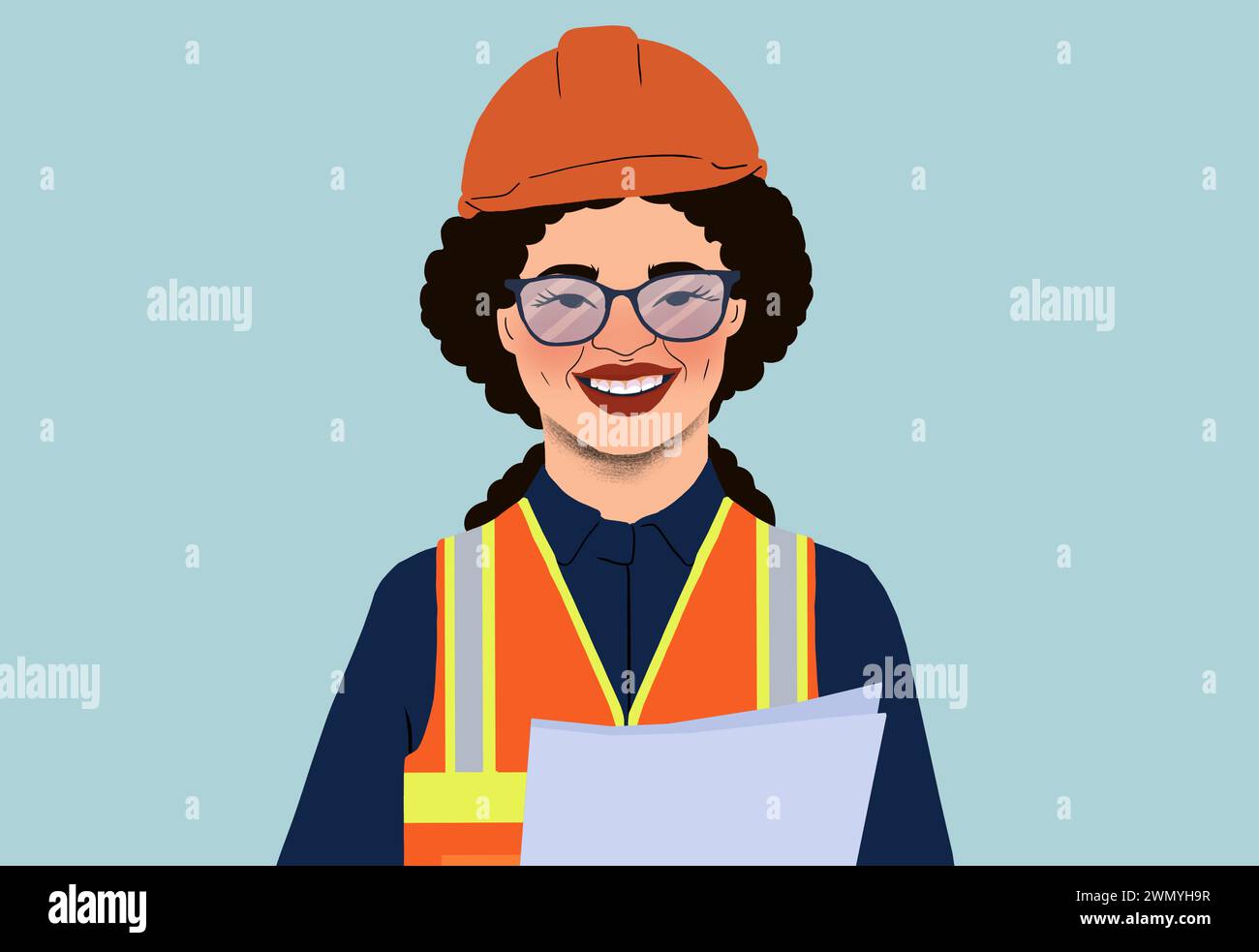 Blue collar worker cartoon hi-res stock photography and images - Alamy