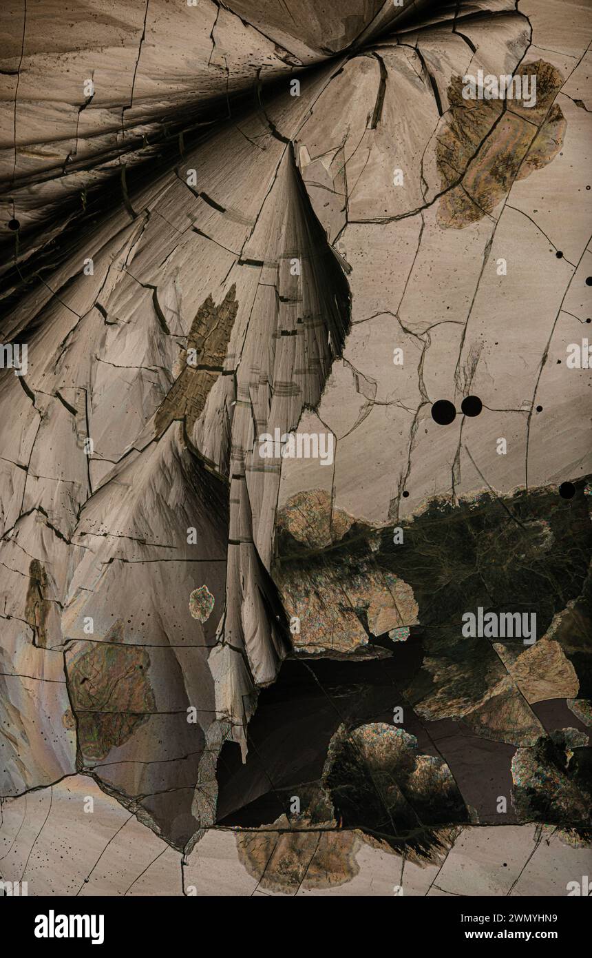 An intriguing abstract image showcasing complex patterns formed by ...