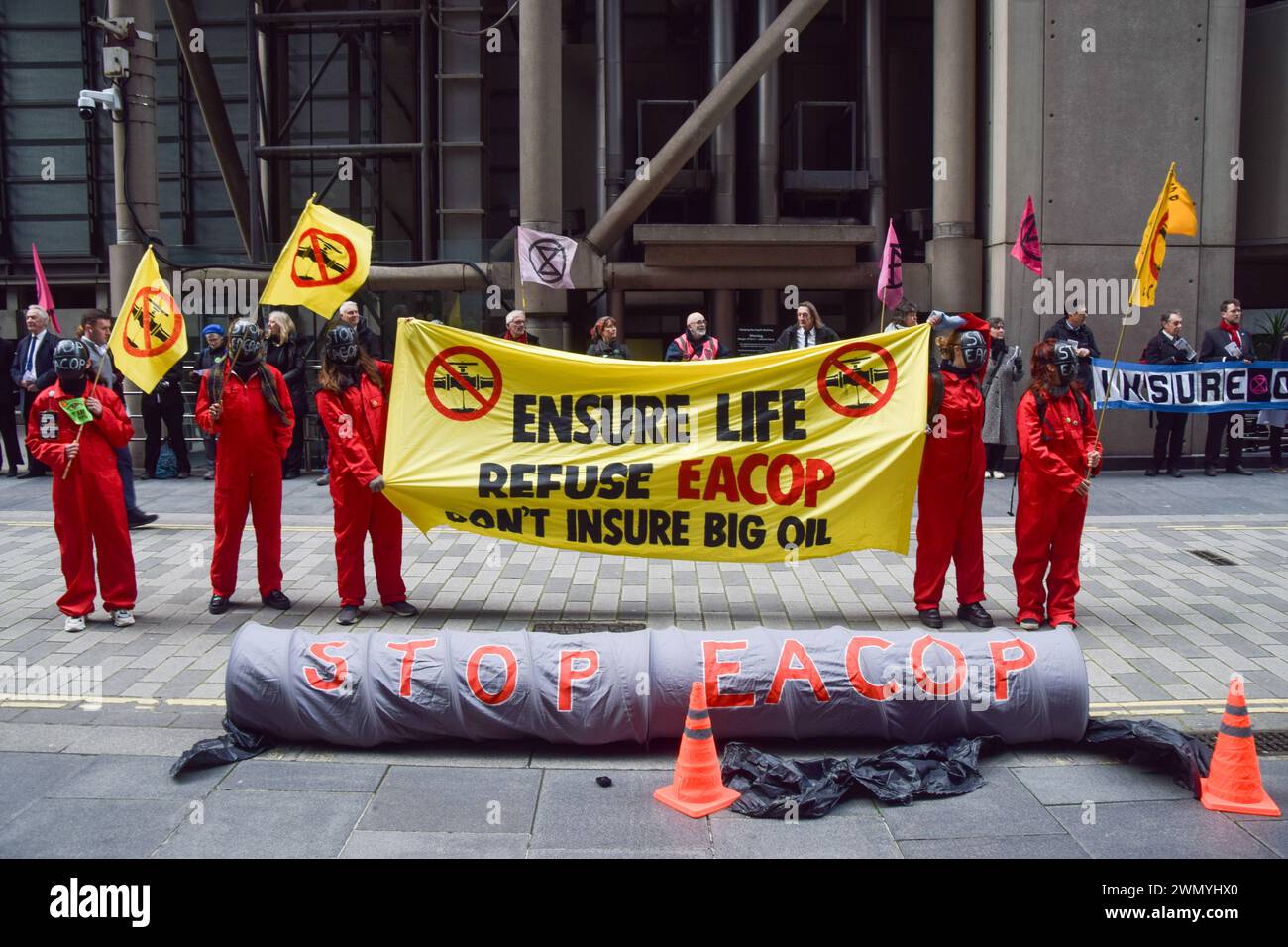 London, England, UK. 28th Feb, 2024. Activists protest against EACOP ...