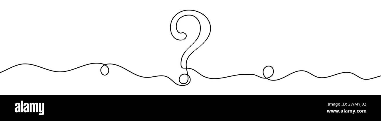 Continuous editable drawing of question mark. One line drawing ...