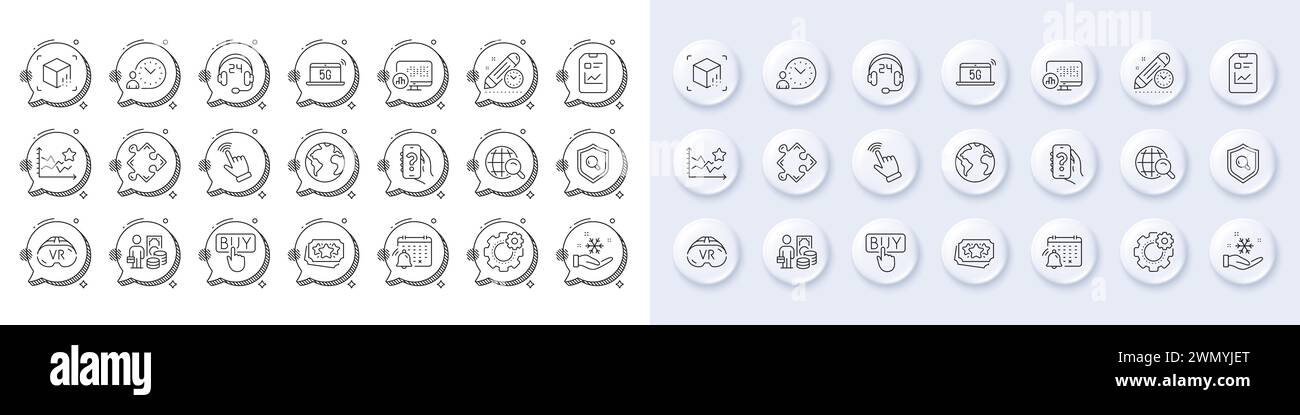 Cursor, Internet search and Inspect line icons. For web app, printing. Line icons. Vector Stock ...