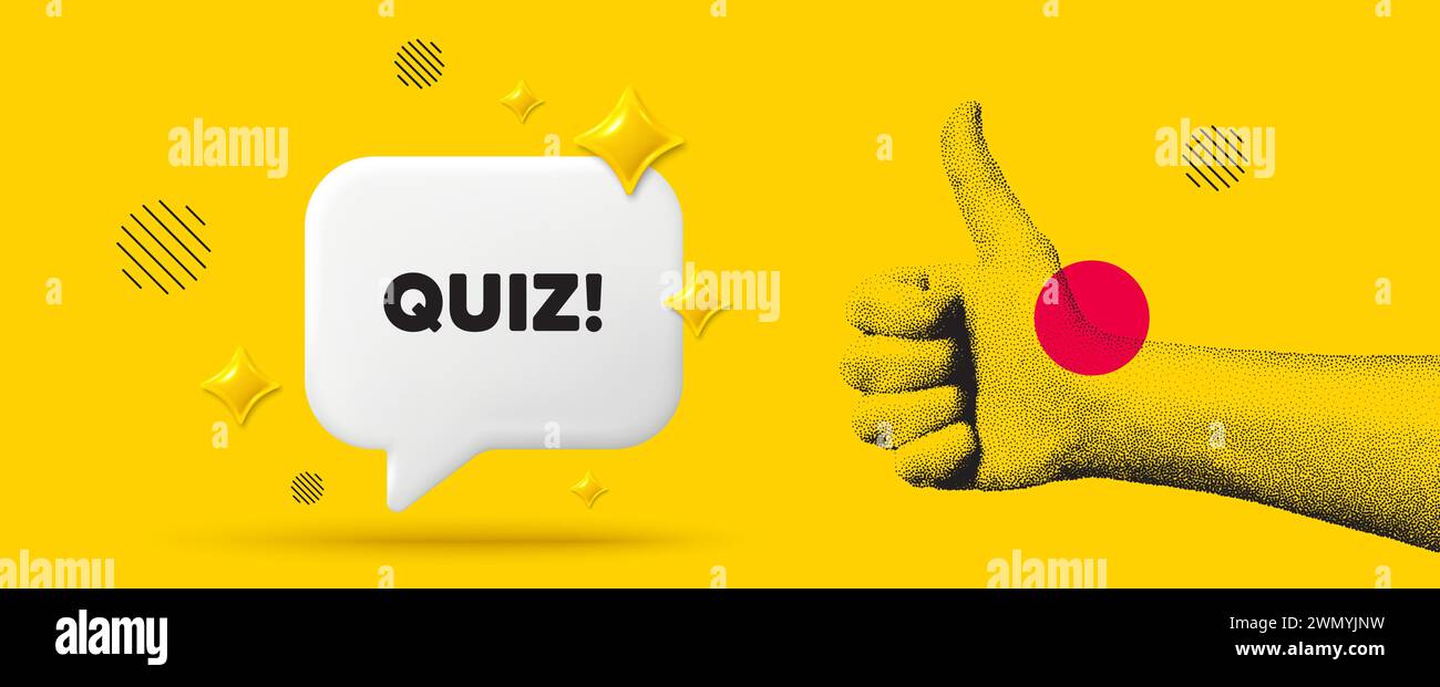 Quiz symbol. Answer question sign. Hand showing thumb up like. Vector ...