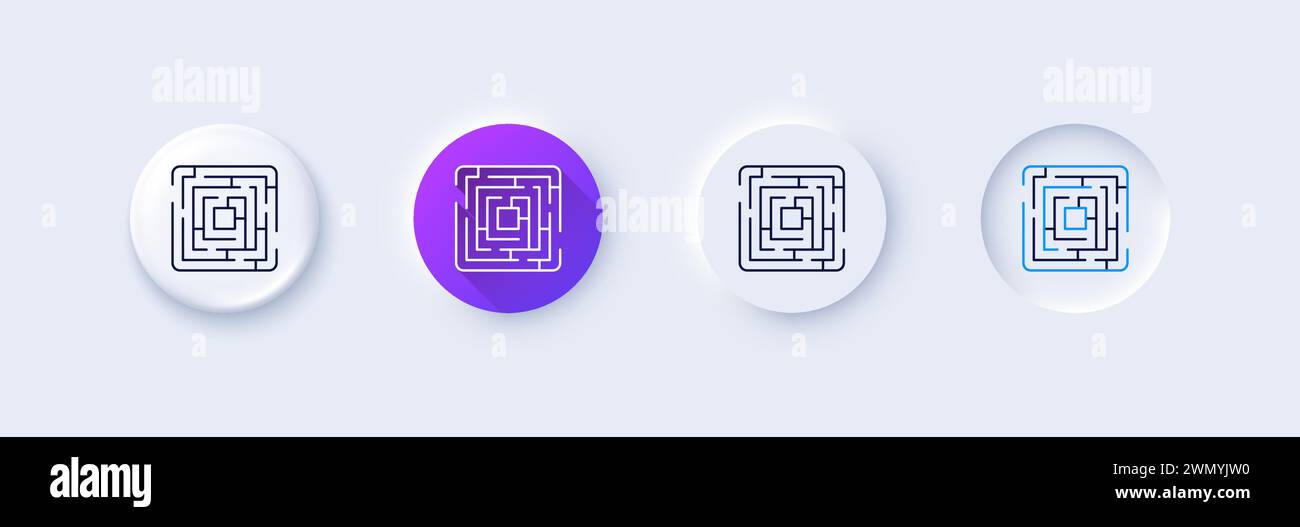 Maze line icon. Labyrinth game sign. Line icons. Vector Stock Vector ...