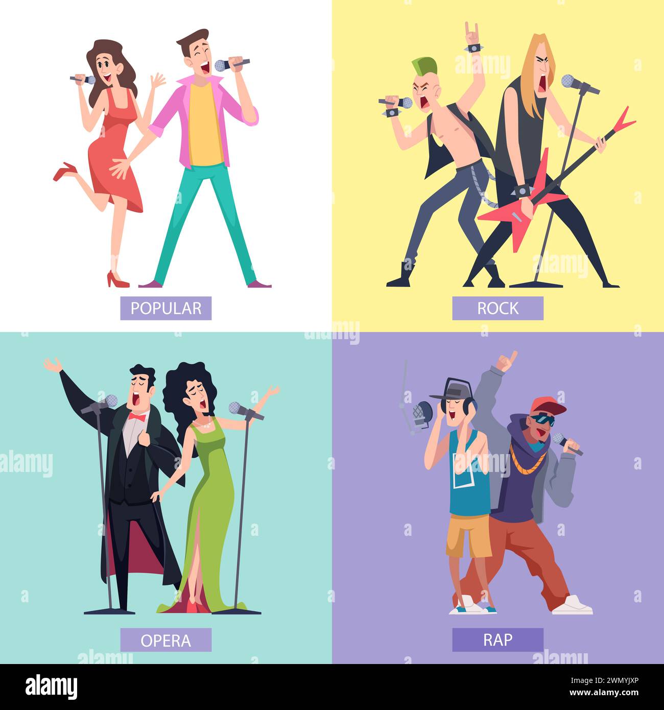 Singer opera cartoon hi-res stock photography and images - Alamy