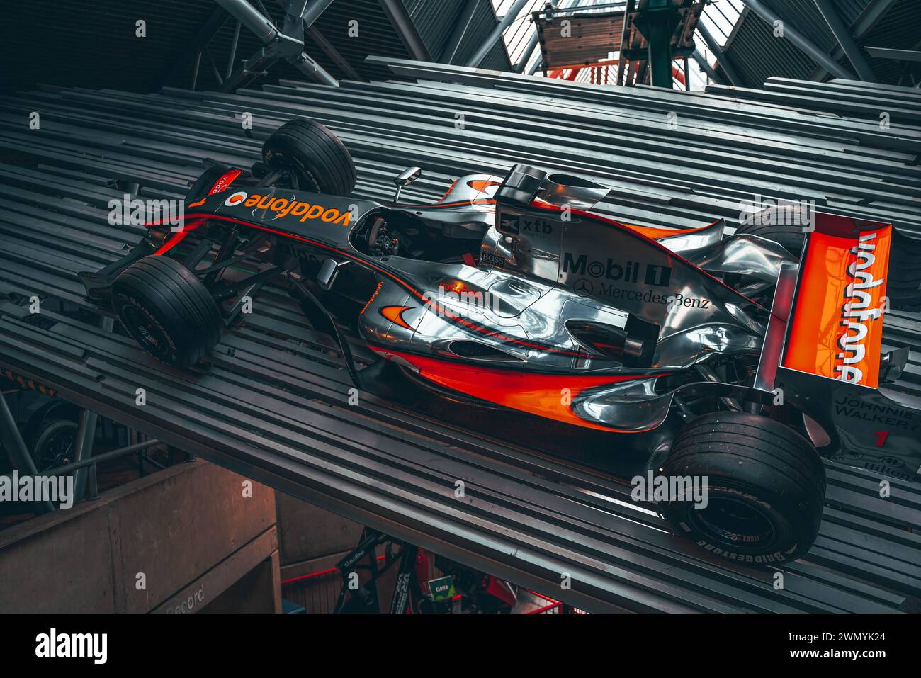 Ferrari and Mclaren Formula 1 Cars Display Stock Photo - Alamy
