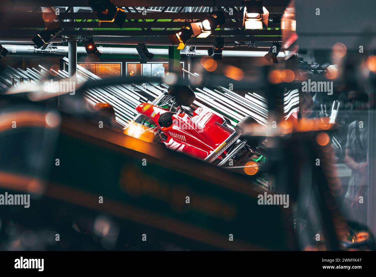 Ferrari and Mclaren Formula 1 Cars Display Stock Photo - Alamy