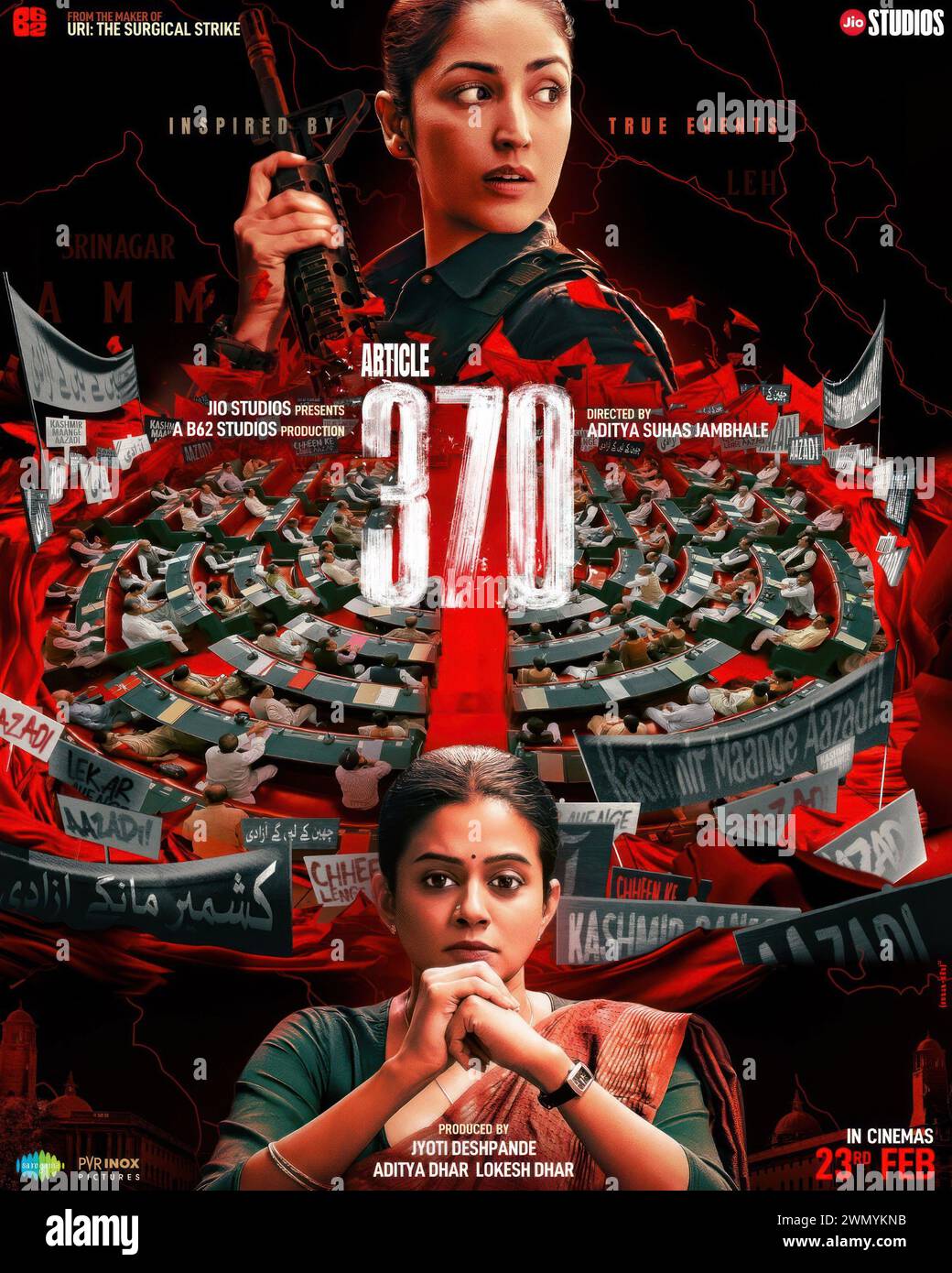 ARTICLE 370, poster, from top: Yami Gautam, Priyamani, 2024. © Jio ...