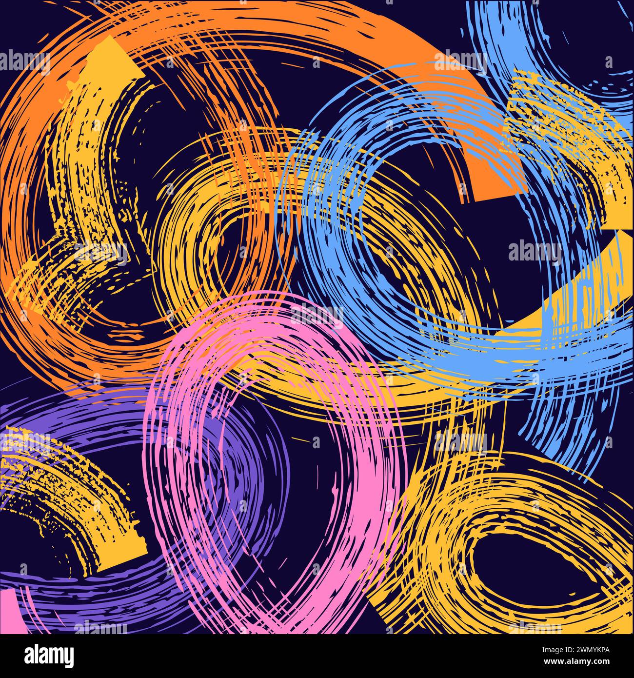 Set of Brush drawn thick doodle lines. Colored grunge banner for your ...