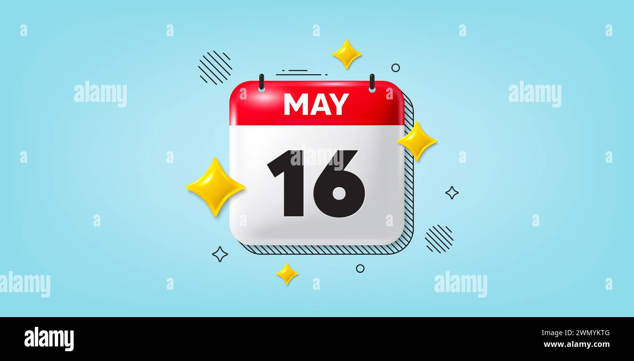 16th day of the month icon. Event schedule date. Calendar date of May ...