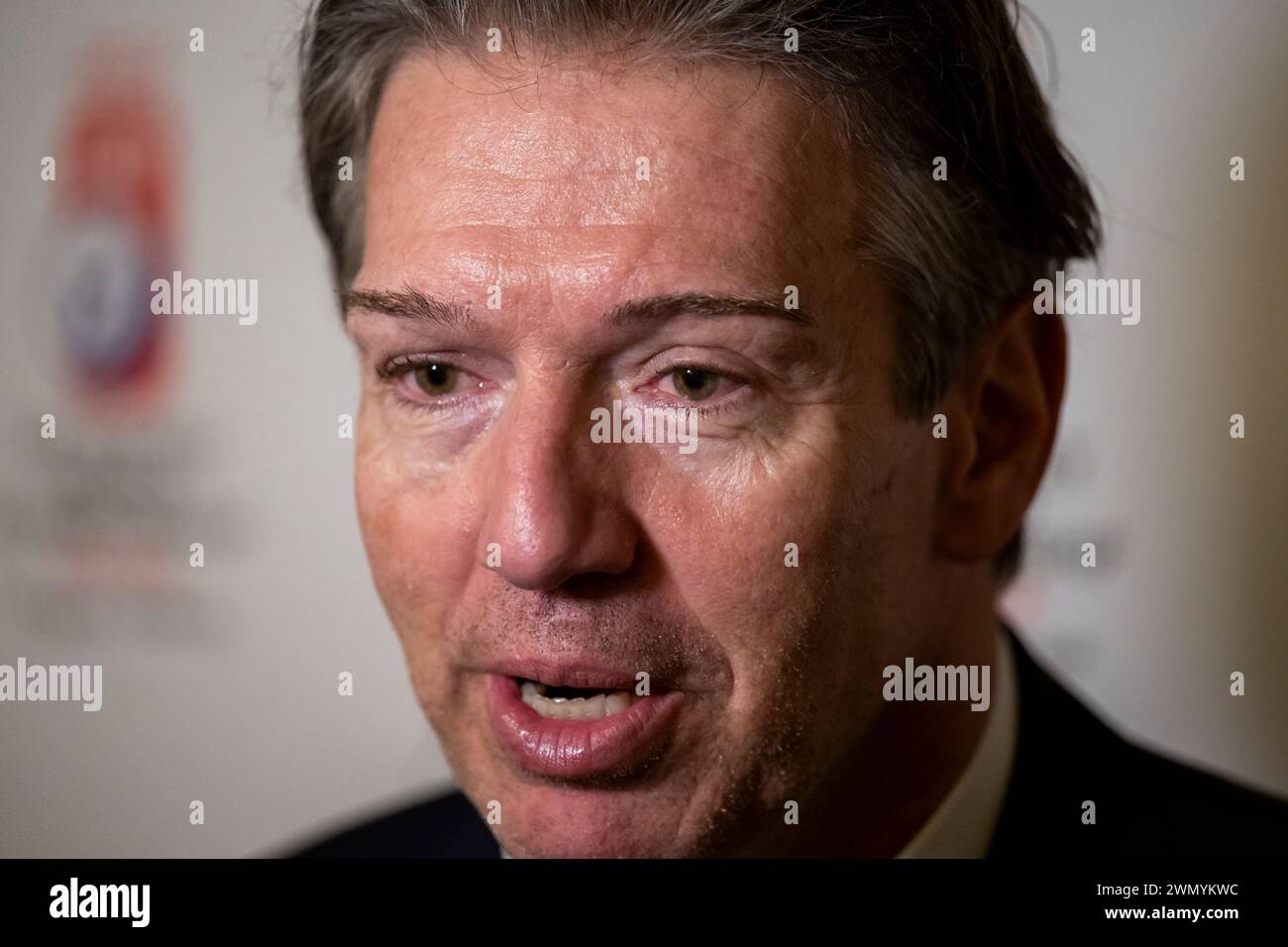 Prague, Czech Republic. 28th Feb, 2024. Former German hockey player Uwe ...