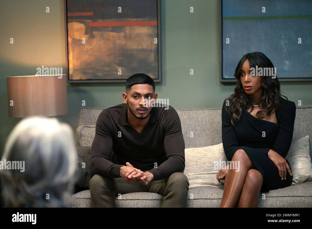 MEA CULPA, from left: Sean Sagar, Kelly Rowland, 2024. ph: Bob Mahoney ...