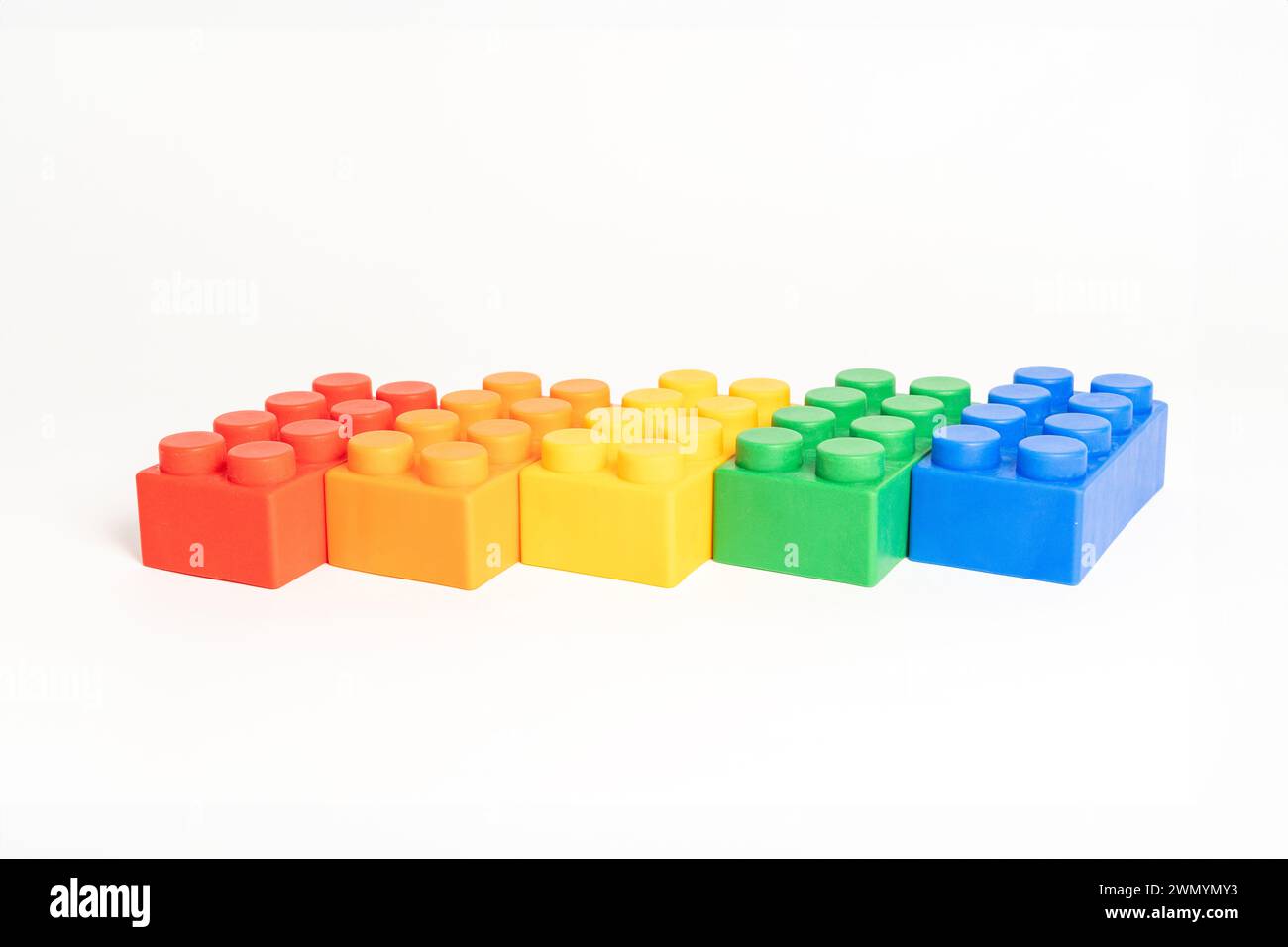 colorful block jigsaw on white background Stock Photo - Alamy