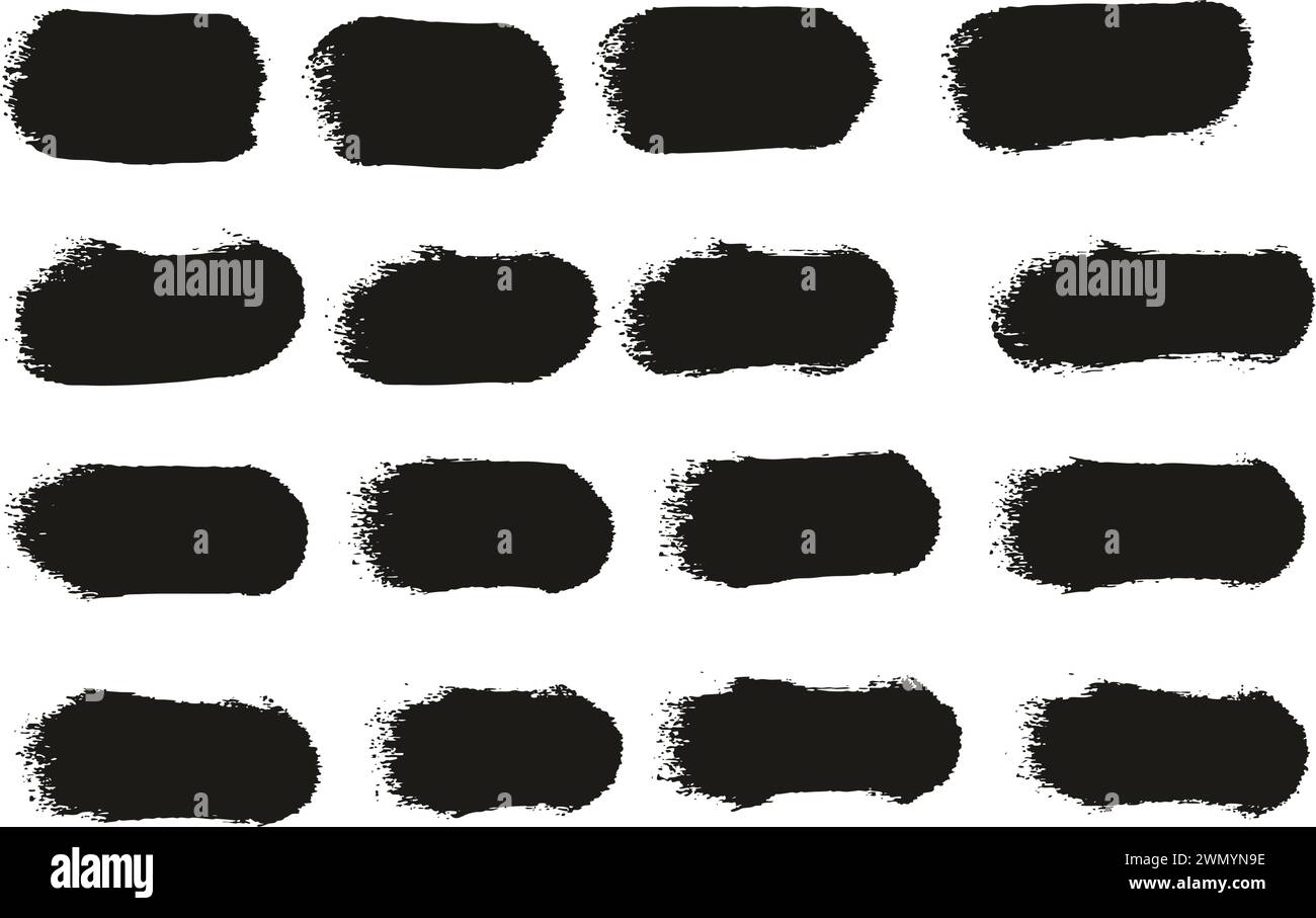 Hand Drawn Round Sponge Regular Artist Brush Straight Lines High Detail ...