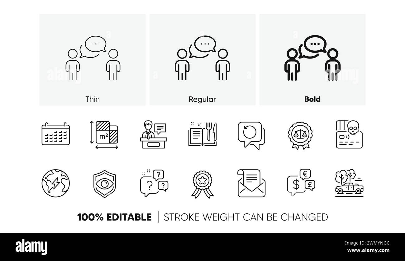 Calendar, Eye detect and Cyber attack line icons. For web app, printing. Line icons. Vector ...