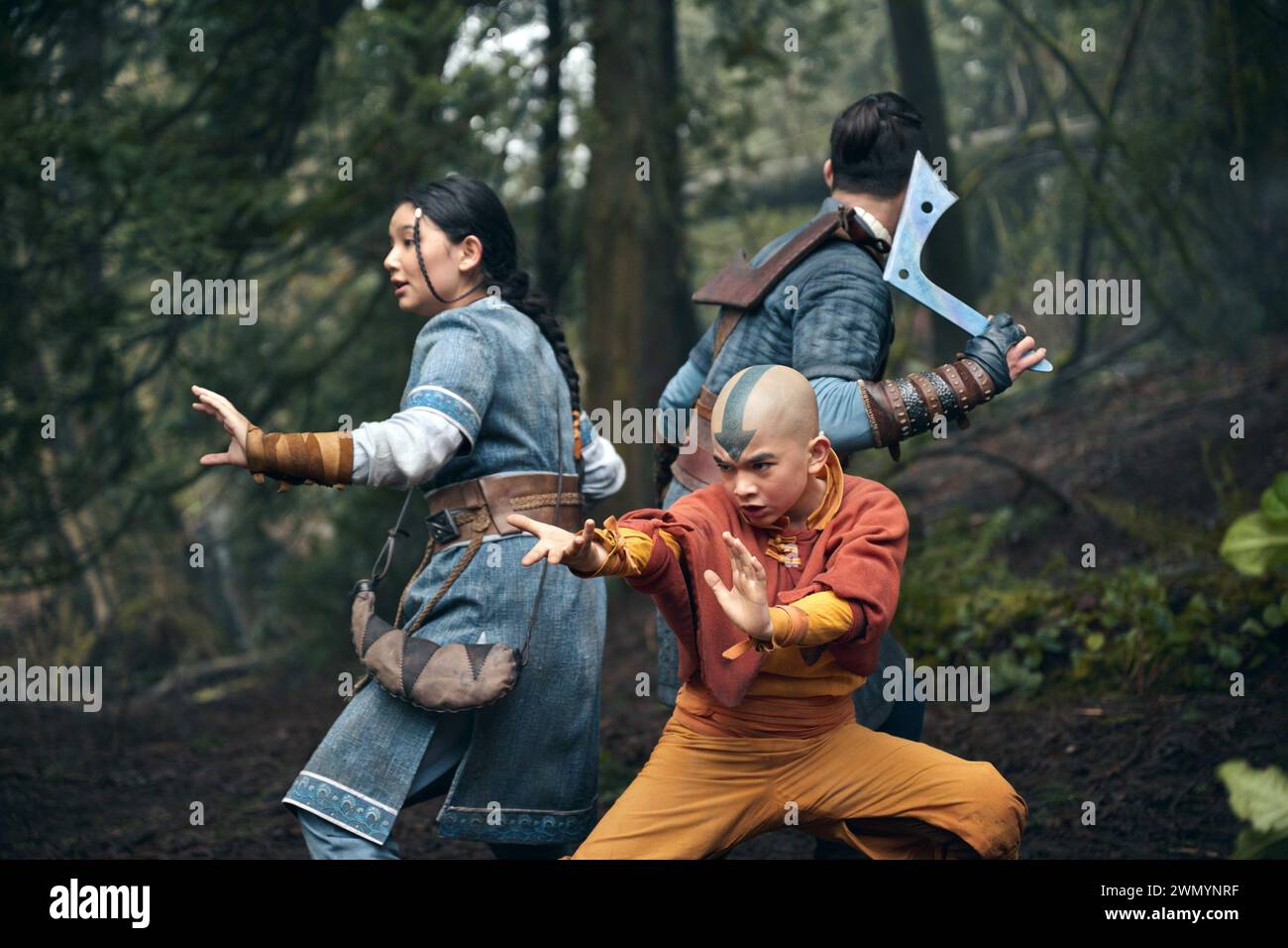 AVATAR: THE LAST AIRBENDER, from left: Kiawentiio, Gordon Cormier, Ian ...