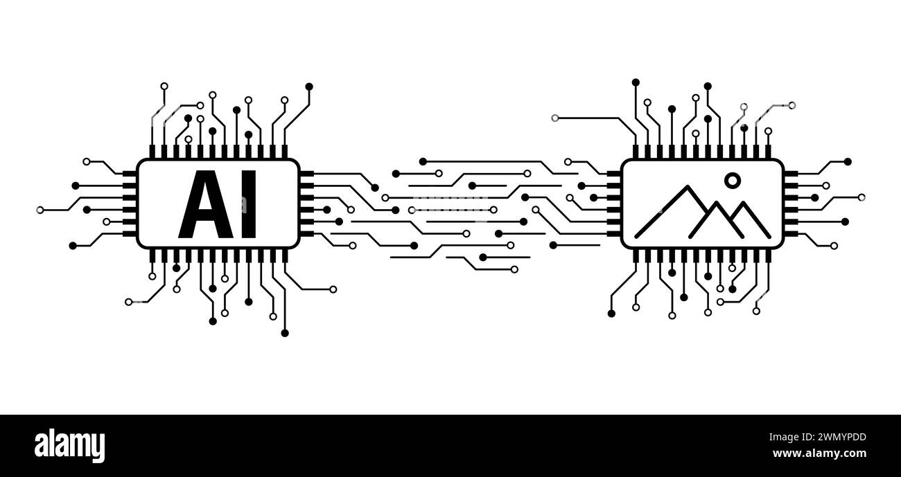 ai to image. Artificial intelligence AI pictogram. Technology related ...